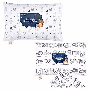 KeaBabies Toddler Pillow with Pillowcase and Toddler Pillowcase for 13X18 Pillow - 13X18 Soft Organic Cotton Toddler Pillows for Sleeping - Organic Toddler Pillow Case for Boy, Kids