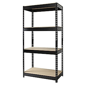 Hirsh Industries 3800 Series Shelving, 30" W x 16" D x 60" H, Black