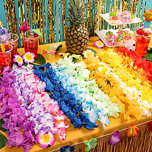 Joyin Toy 36 Counts Hawaiian Leis Bulk, Tropical Flower Lei Hawaiian Lei Beach Hawaii Luau Party Favors Decoration Birthday Party Supplies(3 Dozen)