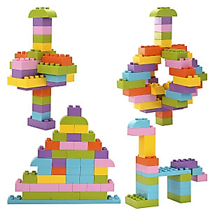 JOYIN 180 Pcs Kids Building Blocks, Toddler Building Bricks Set, 6 Colors 5 Shapes STEM Classic Basic Big Large Education Toy for Girls Boys 3-8 Years Christmas Birthday Gift