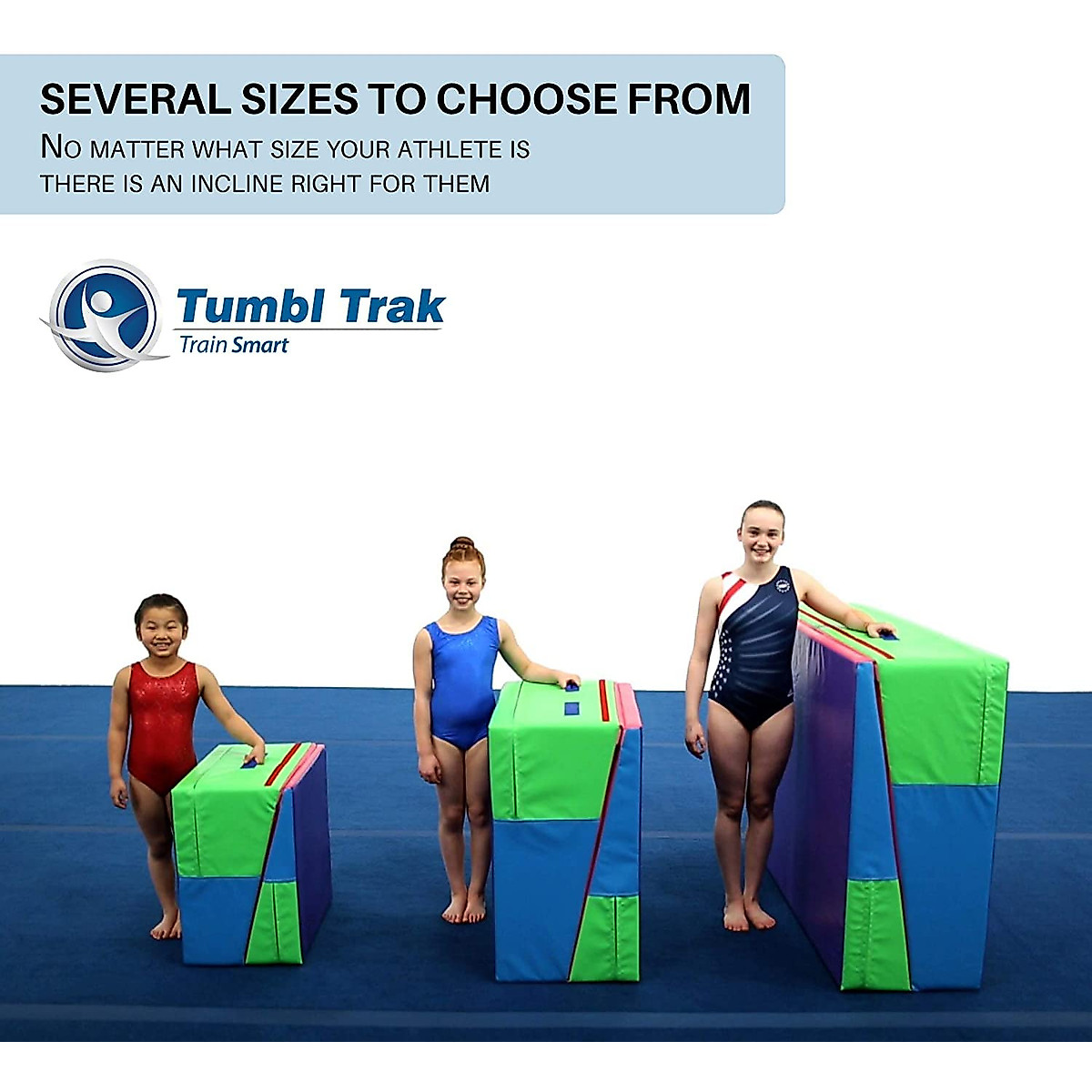 Tumbl Trak Folding Incline Cheese Mat, Bright Pastel, 24 in x 48 in x 14 in