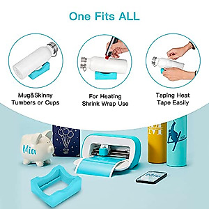 HTCBF Silicone Cup Cradle for Tumblers,2 Pieces Silicone Cup Cradle with Built in Slot 2 Pieces Felt Squeegees Tumbler Holder,2 Angle Supports Tumbler Cradle for Crafting Tumbler for Vinyl Application