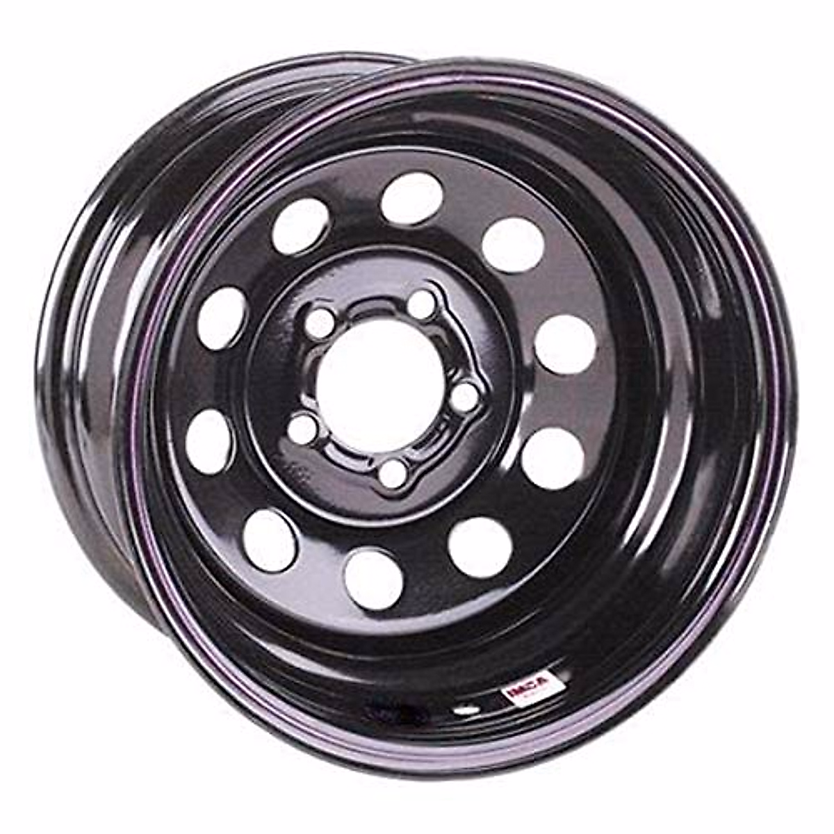 Speedway Motors 15x8 IMCA Approved Wheel, 2" Backspace, 5x4.5 Bolt Pattern, Lightweight Steel Construction, 5/8" Stud Holes, Black Painted Finish, Durable for up to 3500 lbs. Stock Car