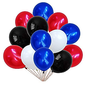 Blue Red Black White Balloon Garland Arch Kit, for Boy Birthday Baby Shower Graduation Party Decorations