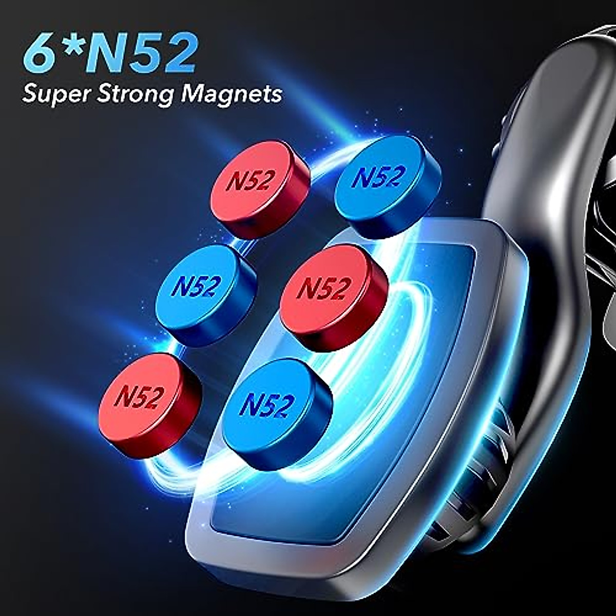 iFunyLED Magnetic Car Phone Holder Mount, Upgraded Clip Car Cell Phone Holder, 360° Strong Magnet Phone Holder for Car, Phone Mount for Car Vent Compatible with iPhone, Samsung, Smartphones, Tablets