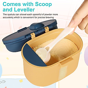 Accmor Baby Formula Dispenser, Formula Dispenser On The Go, Portable Milk Powder Formula Dispenser with Scoop,Formula Containers for Travel Hold 8.5oz/240g Formula, Yellow