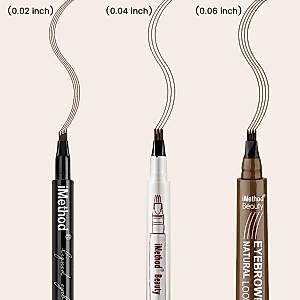 Eyebrow Pen - iMethod Upgrade Eyebrow TattooPen, Eyebrow Makeup, Long Lasting, Waterproof and Smudge-proof, Light Brown