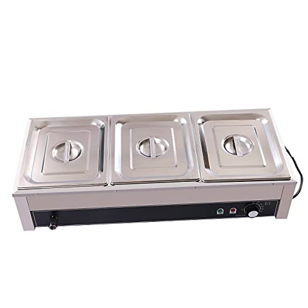 1500W Electric Buffet Warmer Server Chafing Dish Buffet Tray Food Warmer Set 3 Compartment Buffet Server Chafing Dish Stainless Steel Chafing Server Set Buffet Server Warmer Food Insulation