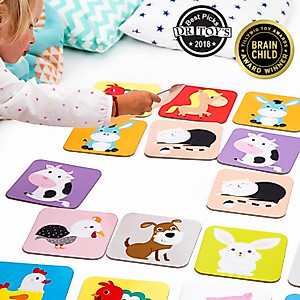 Banana Panda Suuuper Size Memory Matching Kids Game - includes 24 Extra-Large 6” x 6” Cards - Match The Animals or Use as Flashcards - for Toddlers, Boys & Girls, ages 2-4 years