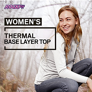 Rocky Women's Thermal Base Layer Top (Long John Underwear Shirt) Insulated for Outdoor Ski Warmth/Extreme Cold Pajamas (White - X-Small)