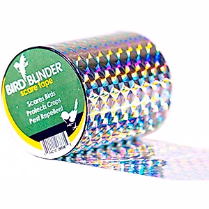 BIRD BLINDER The Original Bird Repellent Scare Tape - Bird Deterrent Tape (Diamond) - Scare Birds Away - Geese, Pigeon, Duck, Woodpecker - 147 Feet x 2-Inch Deterrent