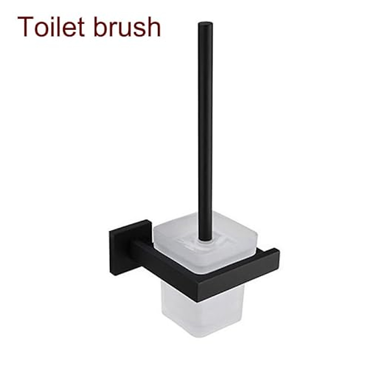 Black 304 Stainless Steel Towel Rack Toilet Brush Paper Holder Soap Dispenser Towel Bar Hook Bathroom Hardware,Toilet Brush