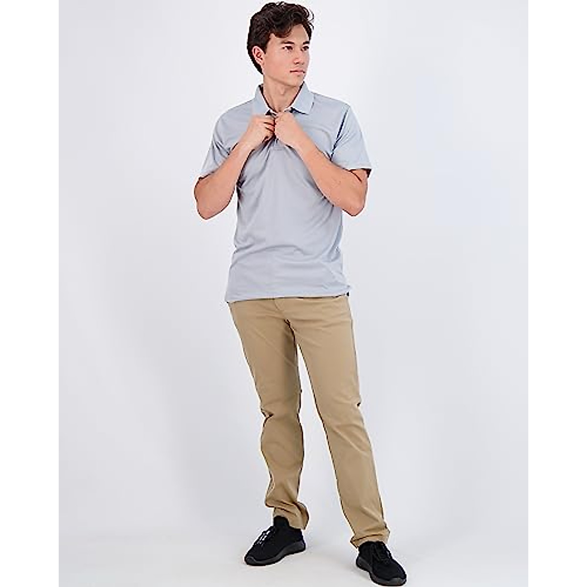 3 Pack:Mens Quick Dry Fit Polo Shirt Short Sleeve Golf Tennis Clothing Active Wear Athletic Performance Tech Sports Essentials Moisture Wicking Casual Dri-Fit T Shirts,Set 6-XXL