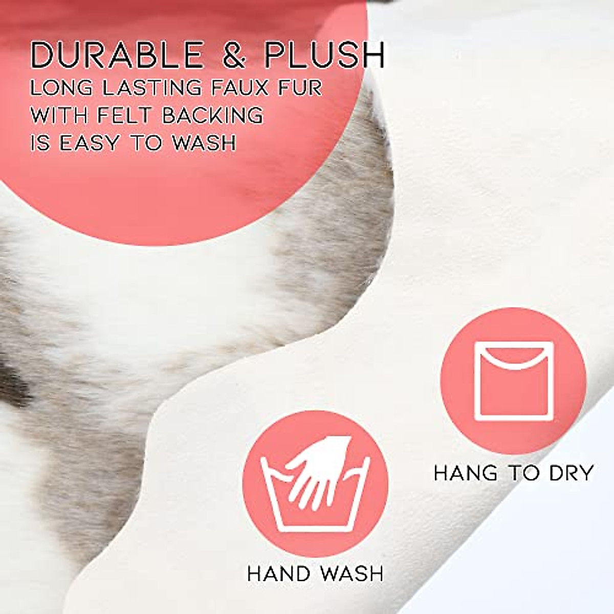 KOOBAYR Faux Cowhide Rug 5x6 feet - Cow Print Rug - Synthetic Cowhide and Western Decor Rug - Cow Rugs for Living Room Bedroom & Office Machine Washable Rug