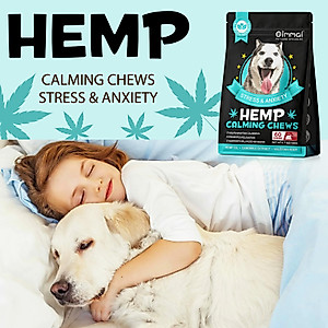 Dvoevivh Calming Chews for Dogs, Dog Calming Treats Anxiety Relief Natural Soothing Supplement, Dog Stress & Dog Anxiousness - Helps Aid with Thunder, Fireworks, Chewing & Barking
