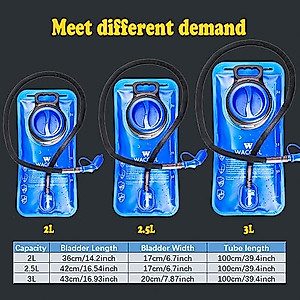 WACOOL 2L 70oz BPA Free PEVA Hydration Pack Bladder Leak-Proof Water Reservoir (Hydration Bladder Only)