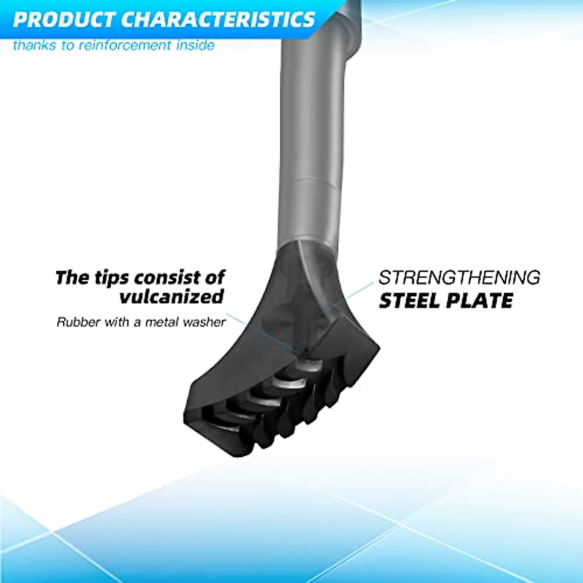 6 Pack Hiking Walking Sticks Rubber Tips, Replacement Tips Protectors for Trekking Poles, Fits Most Standard Hiking, Trekking, Walking Poles (Shoe Shape Tips)