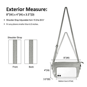 befen Small Roomy Crossbody Bag, Minimalists Leather Shoulder Bags Cross Body Purses and Handbags for Women (Gray)
