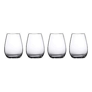Marquis By Waterford Moments Stemless Wine Glass Set of 4, 4 Count (Pack of 1), Clear