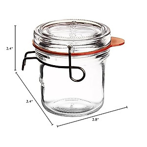 Luigi Bormioli Lock Eat Canning, Preserving & Serving Food Jar, 6.75 oz