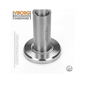 VIBORG Deluxe Adjustable Extra-Long Solid 304 Stainless Steel Extra-Thick Casting + Rubber Heavy Duty Door Stopper Wall Mount Mounted Built in Door Doorstop Bumper Door Stop, RS-38 (1)