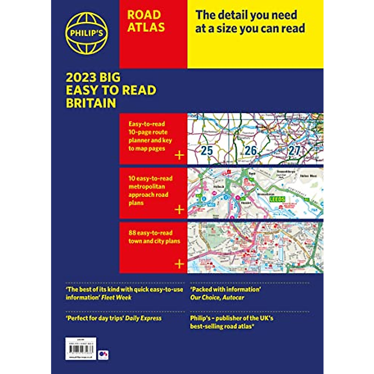 2023 Philip's Big Easy to Read Road Atlas Britain: (Spiral A3)