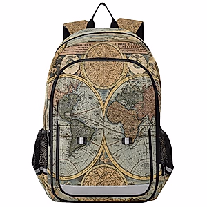 ALAZA Ancient World Map Casual Backpack Bag Travel Knapsack Bags