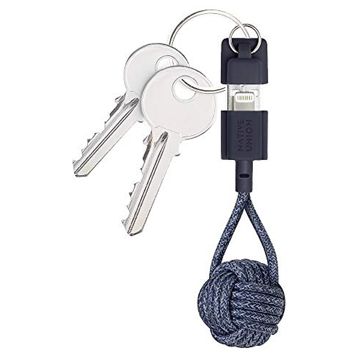 Native Union Key Cable - Ultra-Strong Reinforced [MFi Certified] Durable Lightning to USB-A High Speed Charging Cable with Key Fob Compatible with for iPhone 14, iPhone 13 and Earlier (Indigo)