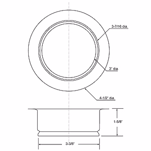 Westbrass D208-20 4-1/4" Standard Kitchen Sink Waste Disposal Flange, 1-Pack, Stainless Steel