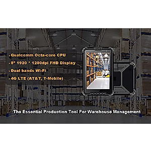 Ultra Rugged Android Enterprise Tablet PC with Barcode Scanner, 8-inch / IP67 Waterproof/with Zebra 1D Laser Scan Engine/GPS, for Warehouse Management