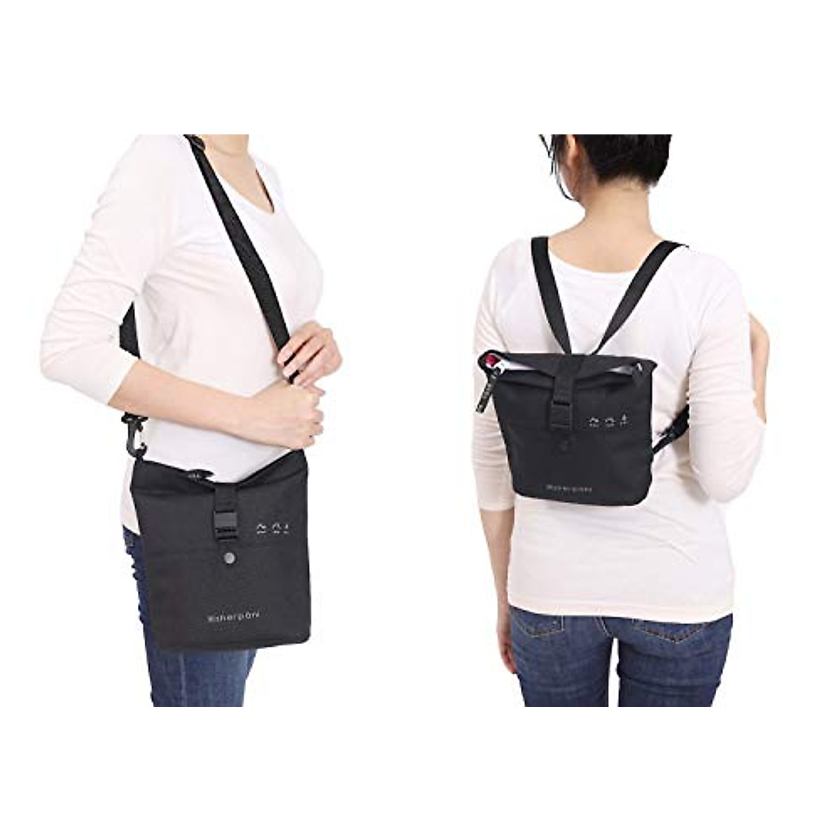 Sherpani Eiko, Mini Backpack with Coin Purse, Convertible Backpack Purse, Small Crossbody Bag, Stylish Shoulder Bag, Small Cross Body Purse, Christmas Gifts for Women (Black)