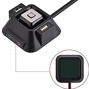 Zerone Desktop PC Switch Button Electricity Supply On/Off Reset HDD Push Button Reset Switch + Dual USB Ports + Audio Ports for Desktop Computer Case