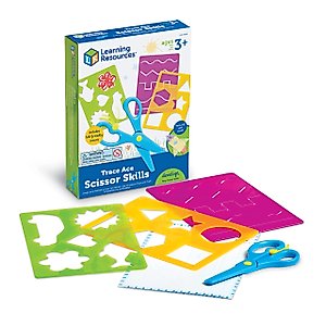 Learning Resources Trace Ace Scissor Skills Set - 7 Pieces, Ages 3+ Toddler Learning Supplies, Homeschool and Classroom Activities, Fine Motor Tools for Toddlers
