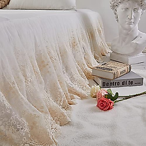 Brandream 4-Piece Grey Quilt Set Cotton Queen Size Luxury Scalloped Bedding Matelasse Coverlet Quilted Comforter Set