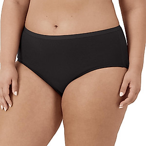 Hanes Women's Plus Size Cool Comfort Cotton Brief 10-Pack, Assorted, 12
