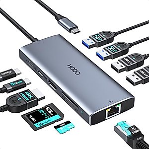 USB C Hub Multiport Adapter, 10-in-1 Laptop USB C Docking Station for Dell/HP Laptop, USB C Dock to 4K HDMI,Ethernet,100W PD,3USB 3.0, 2USB 2.0, SD/TF, USB Type C Dongle for MacBook, Surface, Lenovo