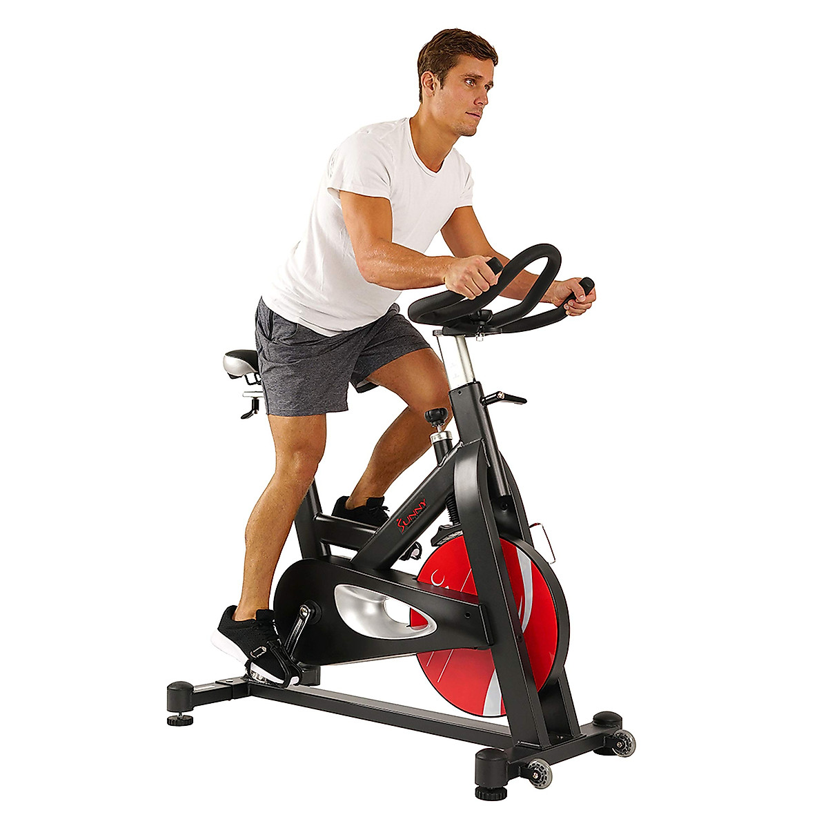 Sunny Health & Fitness SF-B1714 Evolution Pro Magnetic Belt Drive Indoor Cycling Bike, High Weight Capacity, Heavy Duty Flywheel