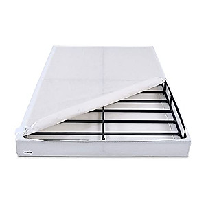 Amazon Basics Smart Box Spring Bed Base, 5 Inch Mattress Foundation, Tool-Free Easy Assembly, California King, White