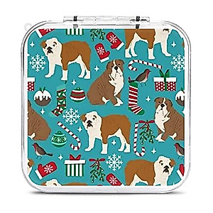 English bulldogs christmas fabric cute xmas design english bulldogs christmas fabrics cute d Game Card Case for Swítch Protective Portable Case Box with 12 Cartridge Slots