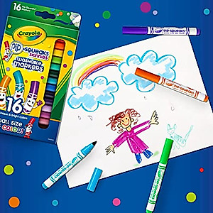 Crayola Washable Pip Squeaks Skinnies Markers, 16 Count, School Supplies, Gifts for Boys and Girls