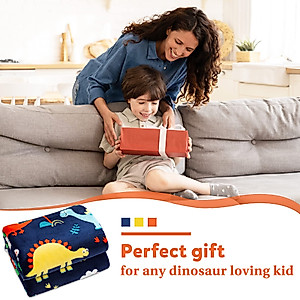 mermaker Dinosaur Blanket for Boys, 380 GSM Dinosaur Toddler Blanket for Boys and Girls, Cute Dinosaur Blanket for Kids, Toddler Boys Blanket Soft Fleece Kids Throw Blanket for Toddler (50x60 inch)