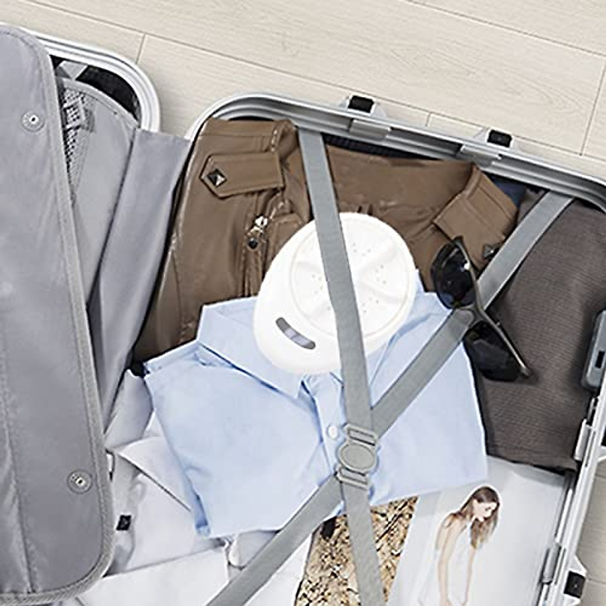 Portable Mini Washing Machine, 120W Ultrasonic Turbine Washing Machine for Women's Underwear, Close Fitting Clothing, 4 Mode Mini Laundry Machine Turbo Washer for Travel, Business Trip(US)