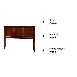 AFI Atlantic Furniture Madison Headboard, Queen, Walnut,AR286844