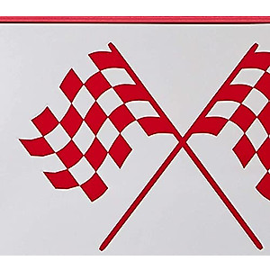 HABITRIO Twin Bed Frame, Racer Cart Design Metal Structure Canopy Twin Size Platform Bed with Headboard, Sturdy Slat System, No Box Spring Needed, Fit for Kids Teens Bedroom, Red