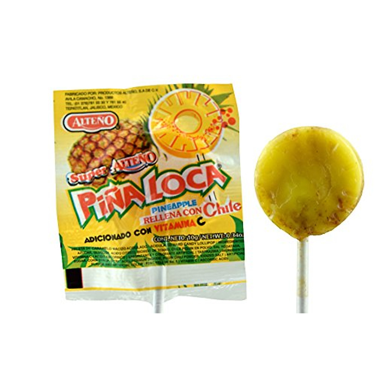 Alteno Super Pina Loca (Pineapple with Chili Lollipop) (40 Pieces)