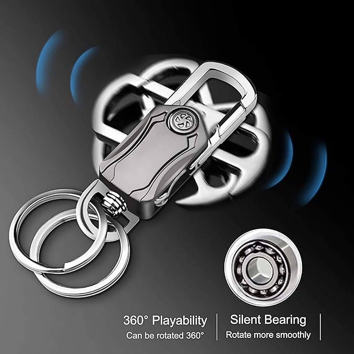 LYASILGC KeyChain for Men, Bottle Opener Keyrings, Keychain Fidget Spinner Knife, Car Key Chains Men's Key Rings Phone Holder