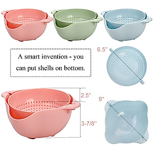 Yesland 3 Pack Nut Bowl Pistachio Bowl - Double Dish Pedestal Serving Snack Dish with Seeds Shell Storage for Pistachios, Cherries, Edamame, Fruits, Candy(Pink, Blue, Green)