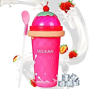 Slushy cup Slushie Maker Cup,Frozen Magic Slushy Cup - Create Delicious Slushies Anywhere with This Fun and Cool Slushie Maker Cup! Includes Lids and Straws . Perfect for TikTok Trends and Cool Gadgets Fans -New Pink