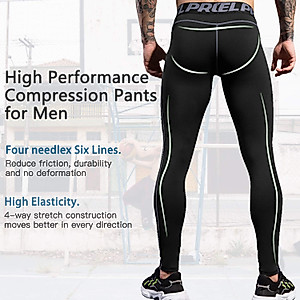 SPVISE Men's Compression Pants Leggings Sports Tights Cool Dry Athletic Baselayer Active Men Pants Workout Running Yoga Gym