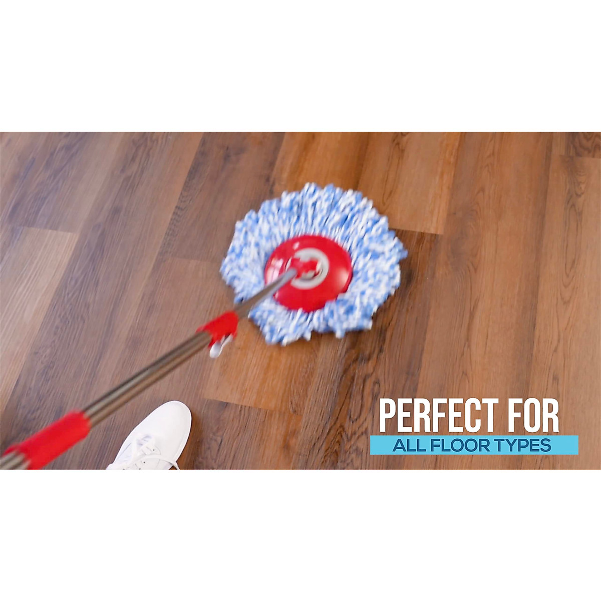 Simpli-Magic 79349 Spin Mop Kit with Three Mop Heads Included,16 x 11 x 11 inches, Red/Black